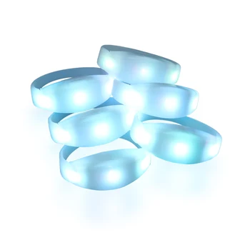 White Light Silicone Bracelets Led Flashing Wristbands Blinking Events ...