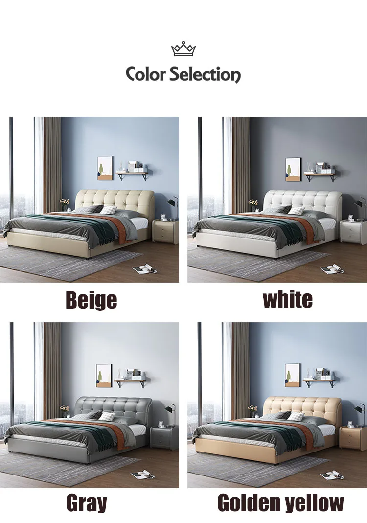 Popular Design Soft Double Bed Room Sets King Size Bed Frame with ...