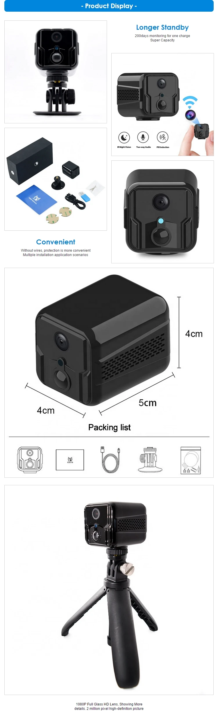 Fowl App Mini-ip-kamera Mit Drahtloser Zwei-wege-voice Local & Cloud ...