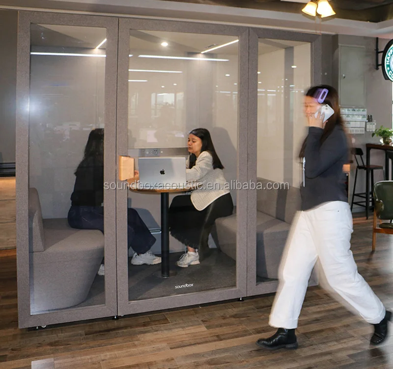 Soundproof Work Office Booth Small Office Pod Acoustic With Furnitures ...