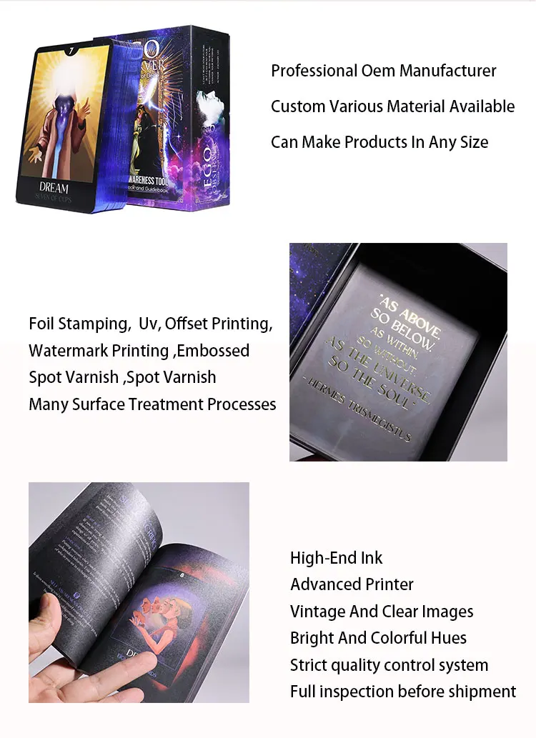 350gsm Paper Tarot Cards With Boxes Colorful Printing 350gsm Paper ...
