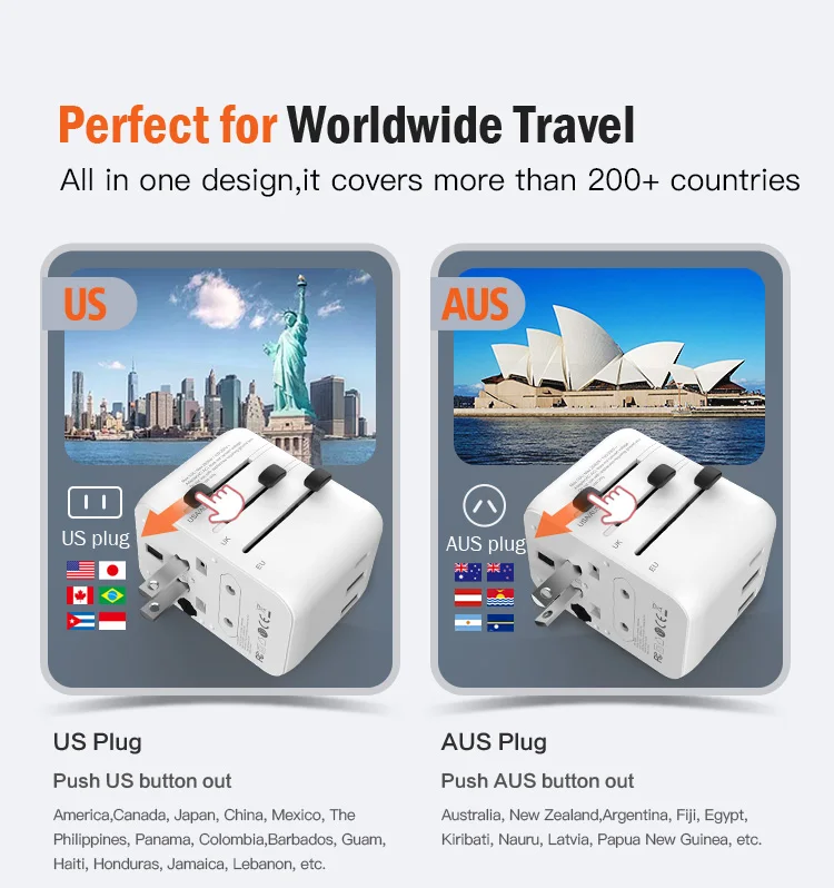 Worldplug Travel Charger - Universal Adapter for 150+ Countries