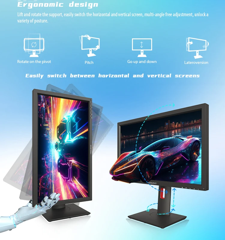 High Quality 24 Inch 2k 4k Lcd 3D Monitor 144hz 165hz DP HD-MI ...