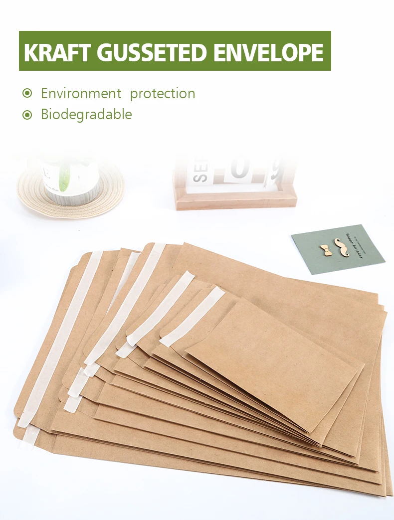 Customized Kraft Envelope Paper Bag 100% Recyclable Mailer Clothing ...