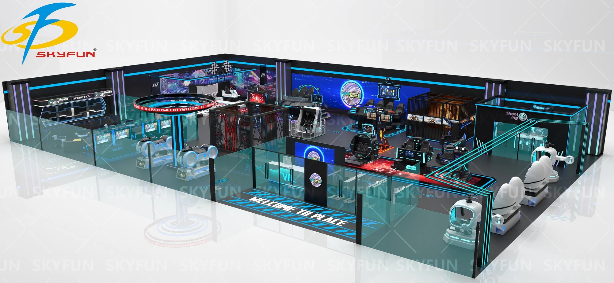 580 square Meters Professional VR Solution 9D VR Experience Hall for ...