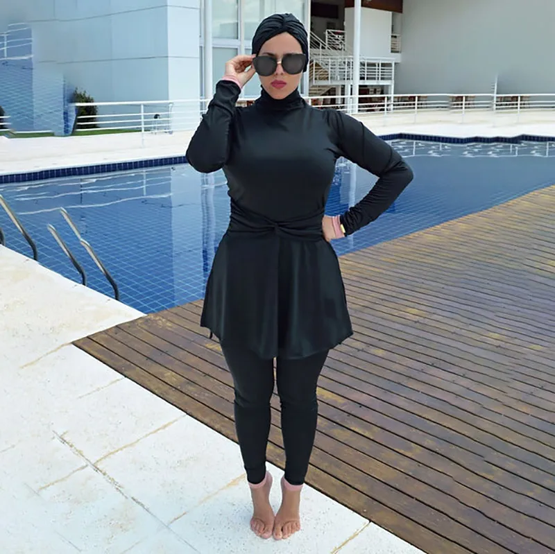 Muslim Traditional Burkini Three-piece Suit Abaya Hijab Muslim Burkini ...