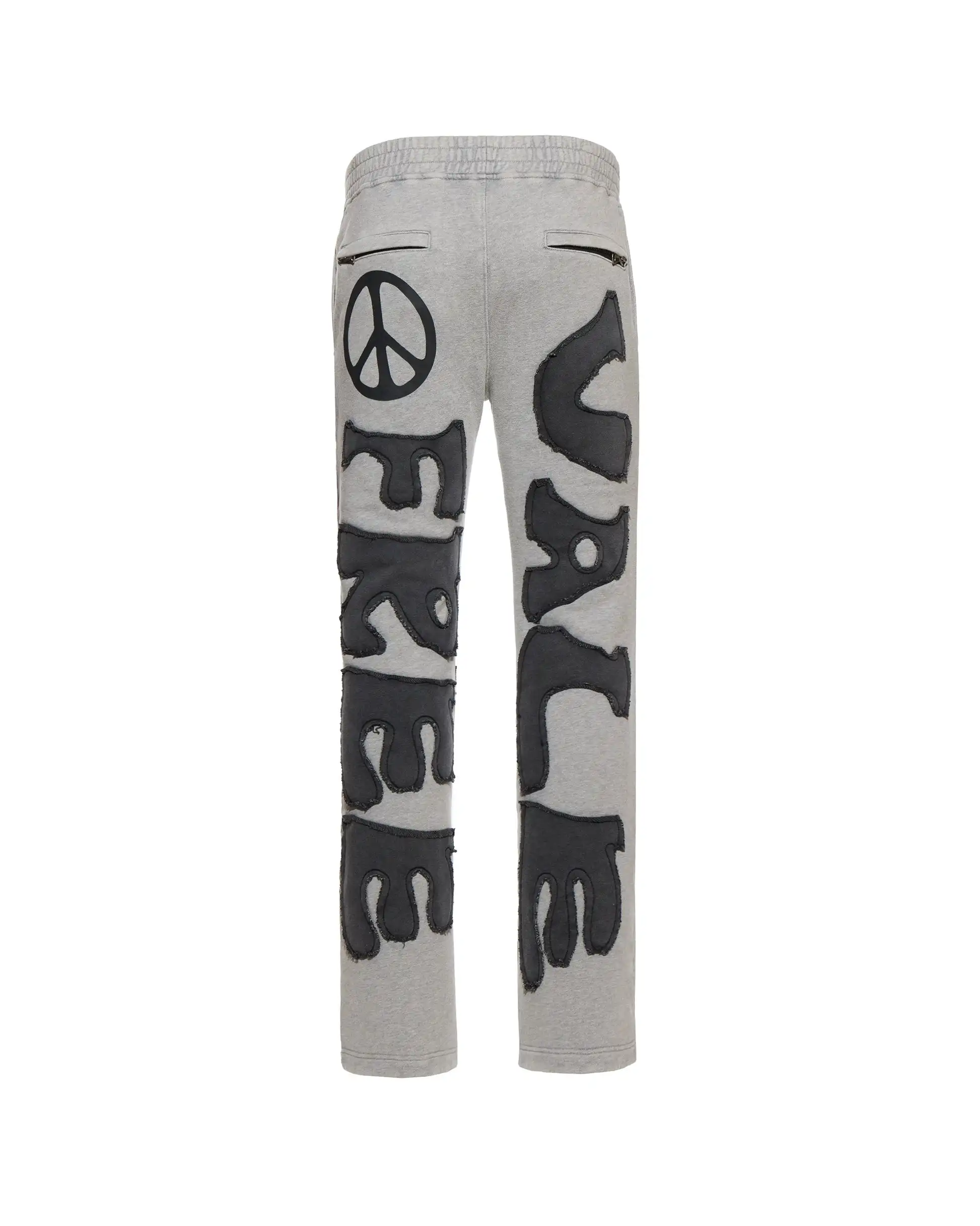 Custom Stacked Sweatpants Distressed Embroidery Patch Logo Mens Acid ...