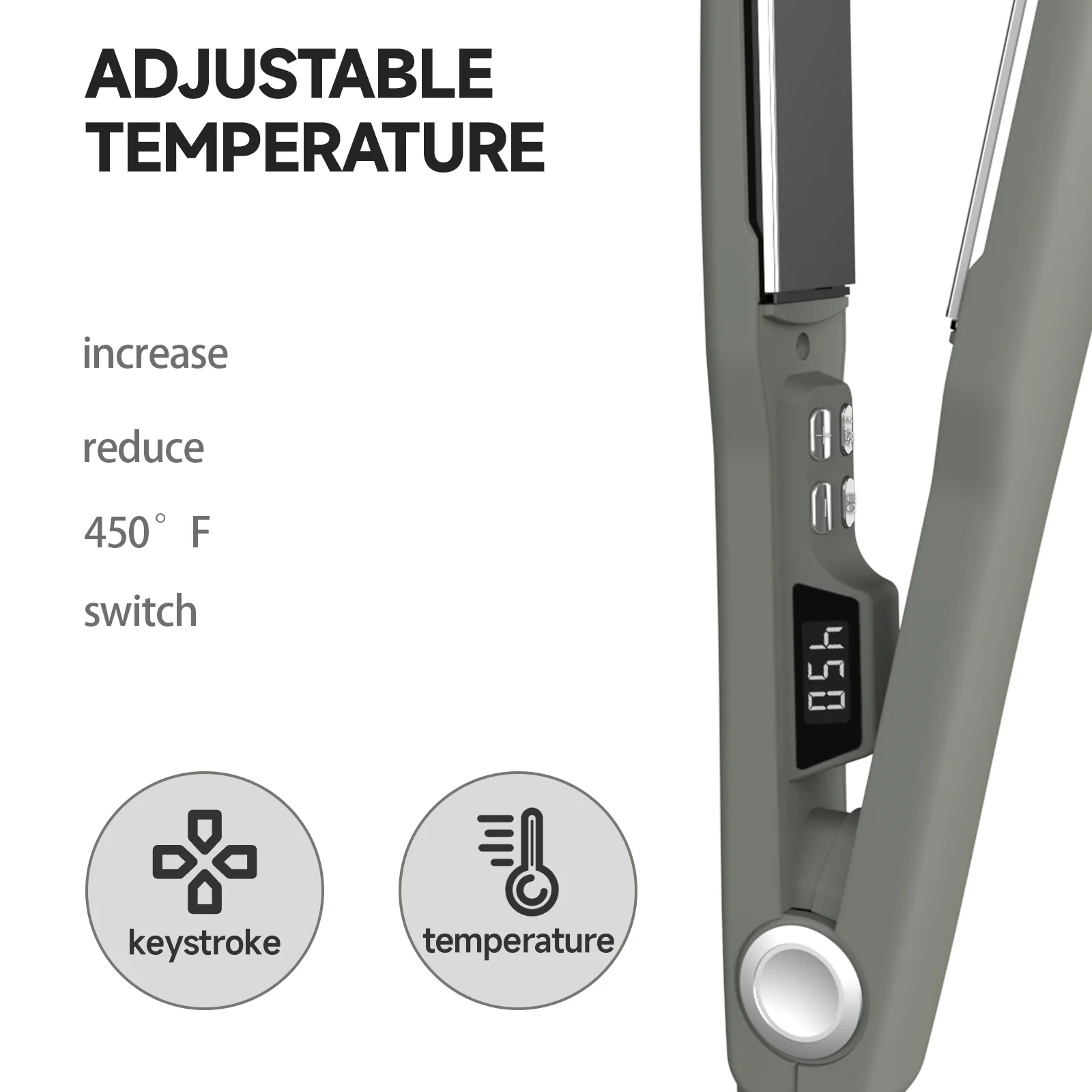 Professional Titanium Flat Iron PTC Heating Hair Straightener Plates ...