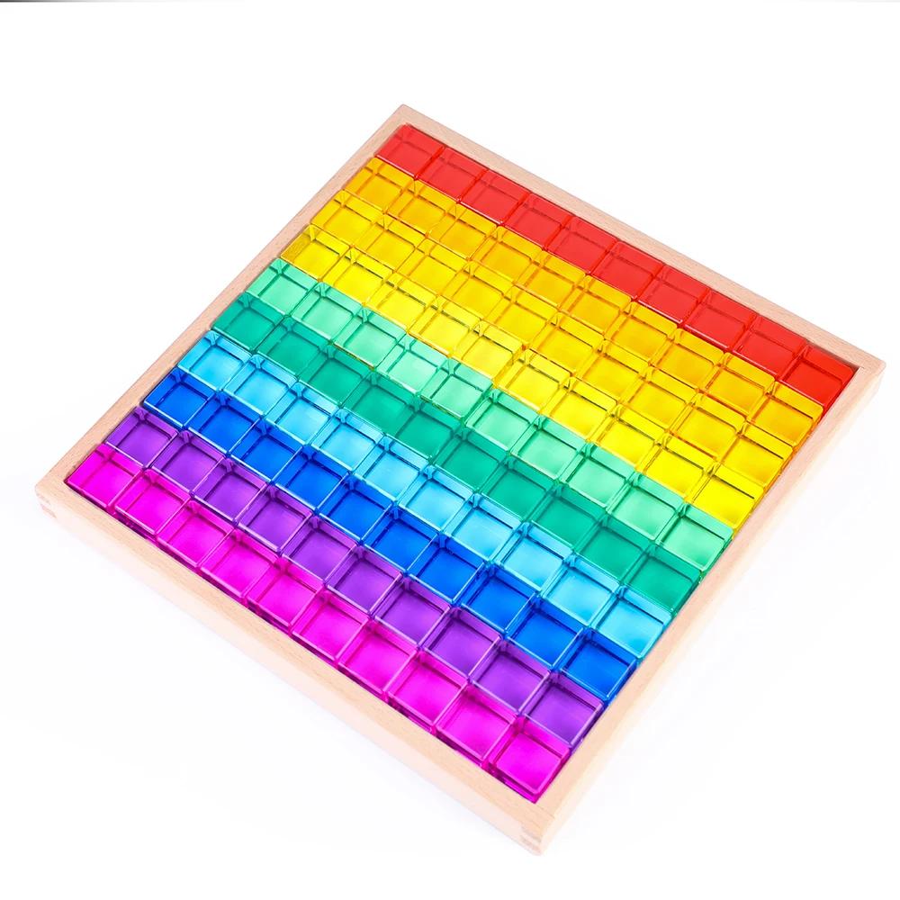 Montessori Learning Toy Rainbow Lucite Rainbow Stacking Blocks Acrylic ...