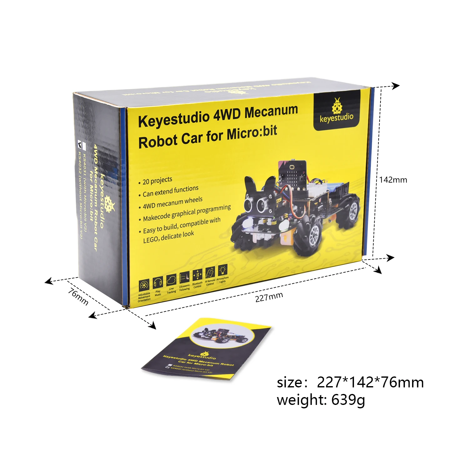 Keyestudio 4wd Mecanum Micro Bit Robot Car Starter Kit Educational ...