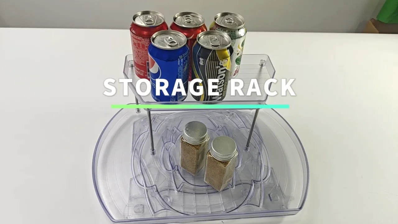 2 Tier Transparent Lazy Susan Kitchen Spice Rack Storage 360 Degree ...
