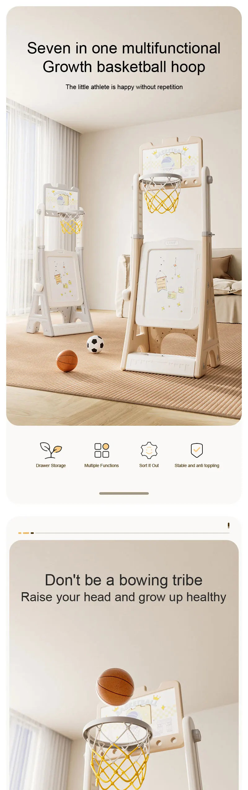 Kids Basketball Stand Toddler Indoor Game Custom Adjustable Children ...