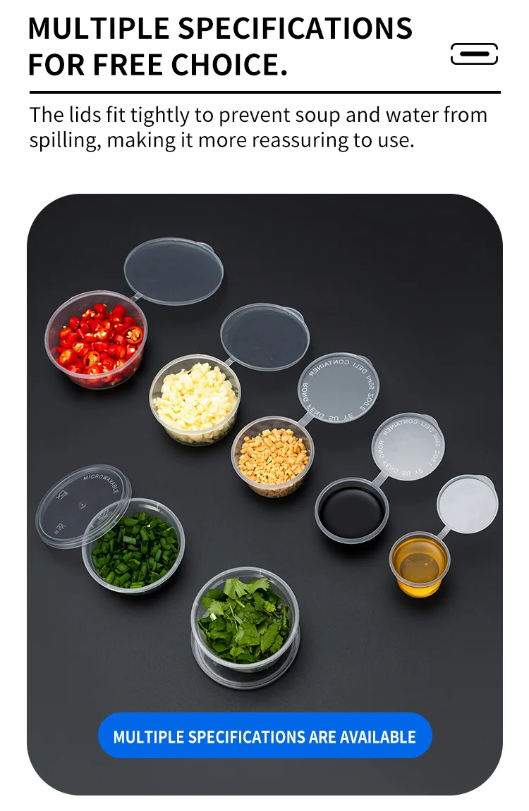 New Trend 150ml-300ml Mini Food Containers Transparent Microwave Togo ...