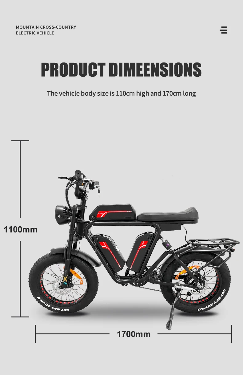 Long Range Full Suspension Yo-lin Mid Drive Hybrid Ebike 70ah Triple ...