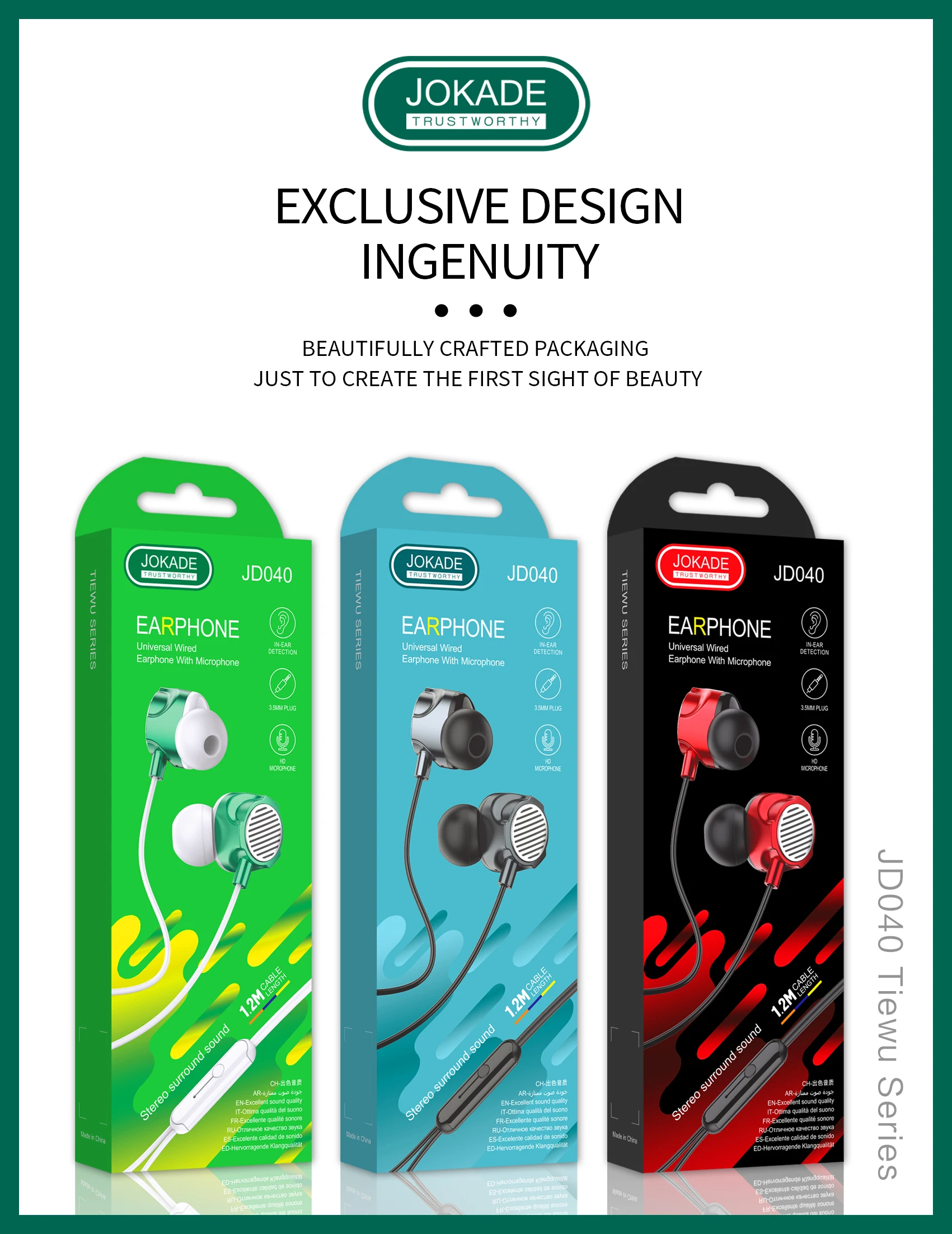 Kakusiga&jokade Factory Price Wired Earbuds 3.5mm In Ear Earphone ...