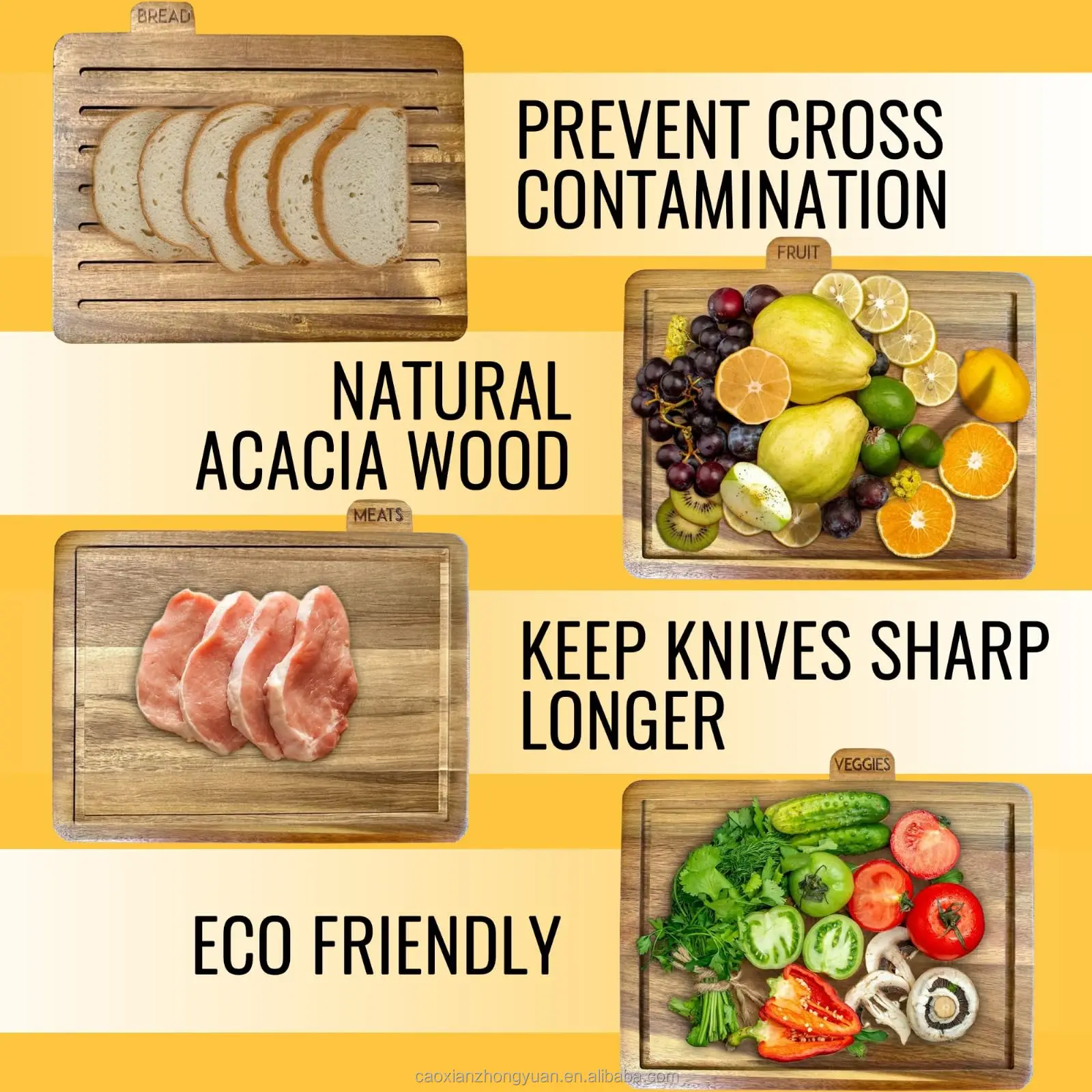 Wood Cutting Boards For Kitchen With Holder Stand Modern Wooden Cutting ...