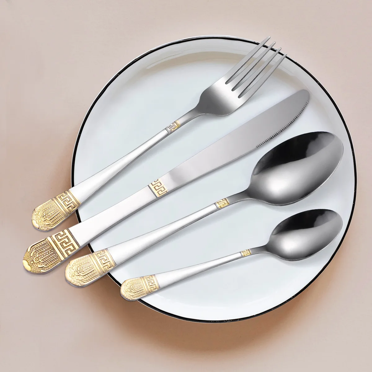 Manufacturer Bulk Silverware Custom Logo Flatware Gold Table Dinner ...