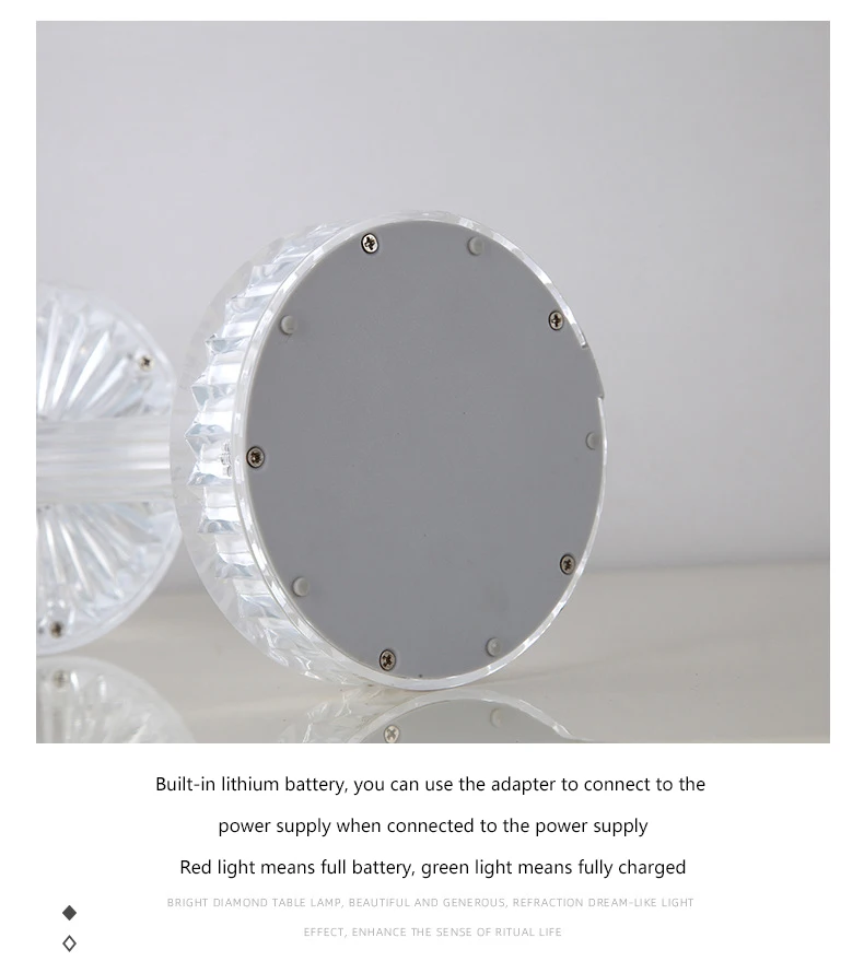 Modern Rechargeable Acrylic Rgb Touch Control Crystal Table Lamp For ...
