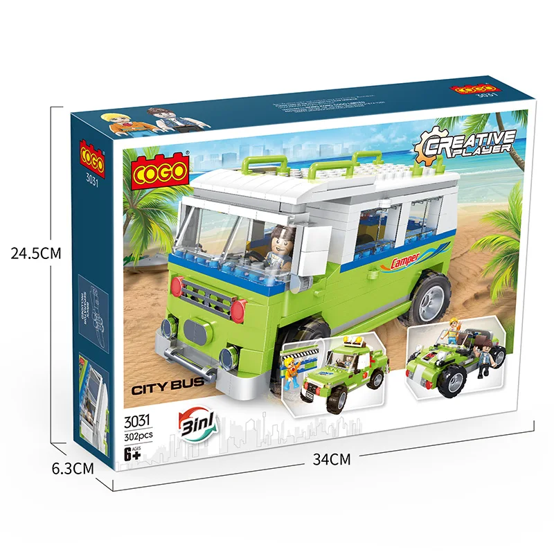 Cogo 3 In 1 Building Blocks Plastic Abs Touring Educational ...