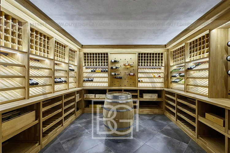 Commercial Timber Red Liquor Rack Wooden Storage Cellar Display Corner ...