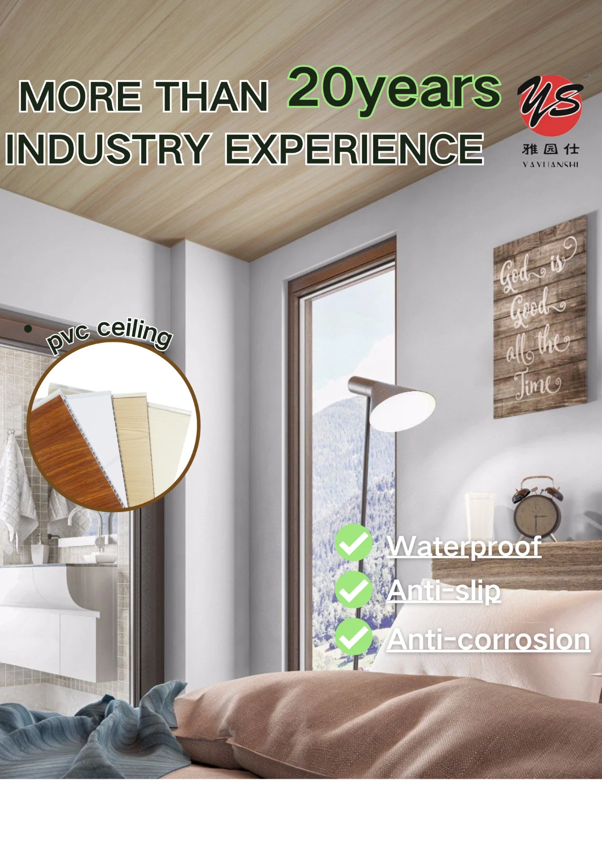 Modern Design Fluted PVC False Ceiling Panel Indoor Wood Composite PVC ...