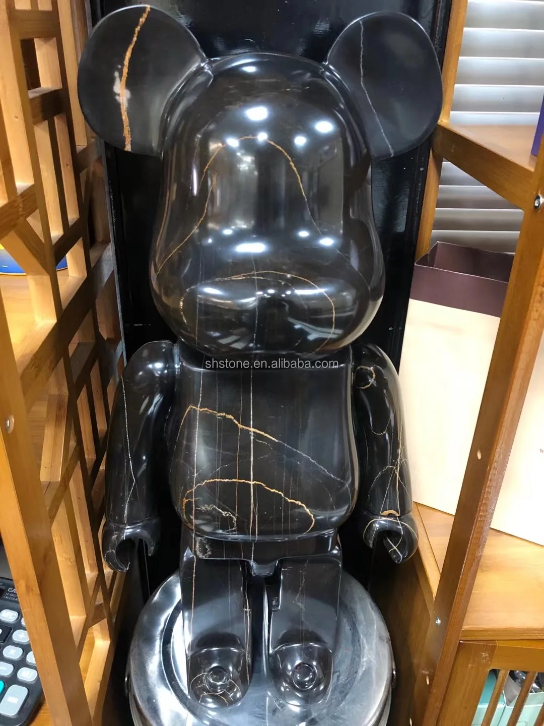 Modern Home Decor Natural Marble Stone Carved Fashion Funny Bearbrick ...