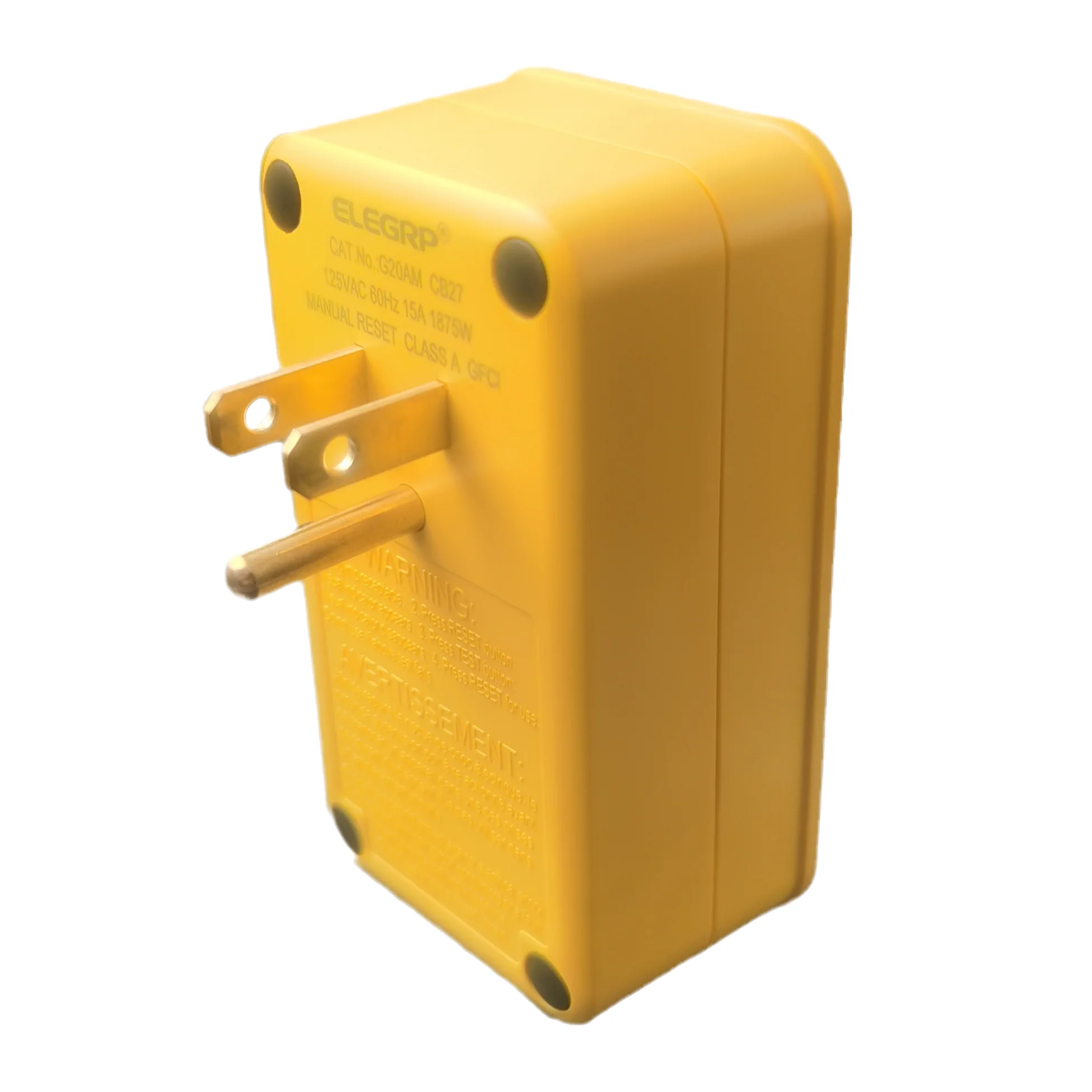 3 Prong Self-Test GFCI Adapter - Reliable Ground Fault Protection