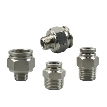 Metal Adapter Pneumatic Connector 304 Stainless Steel Quick Plug-in ...