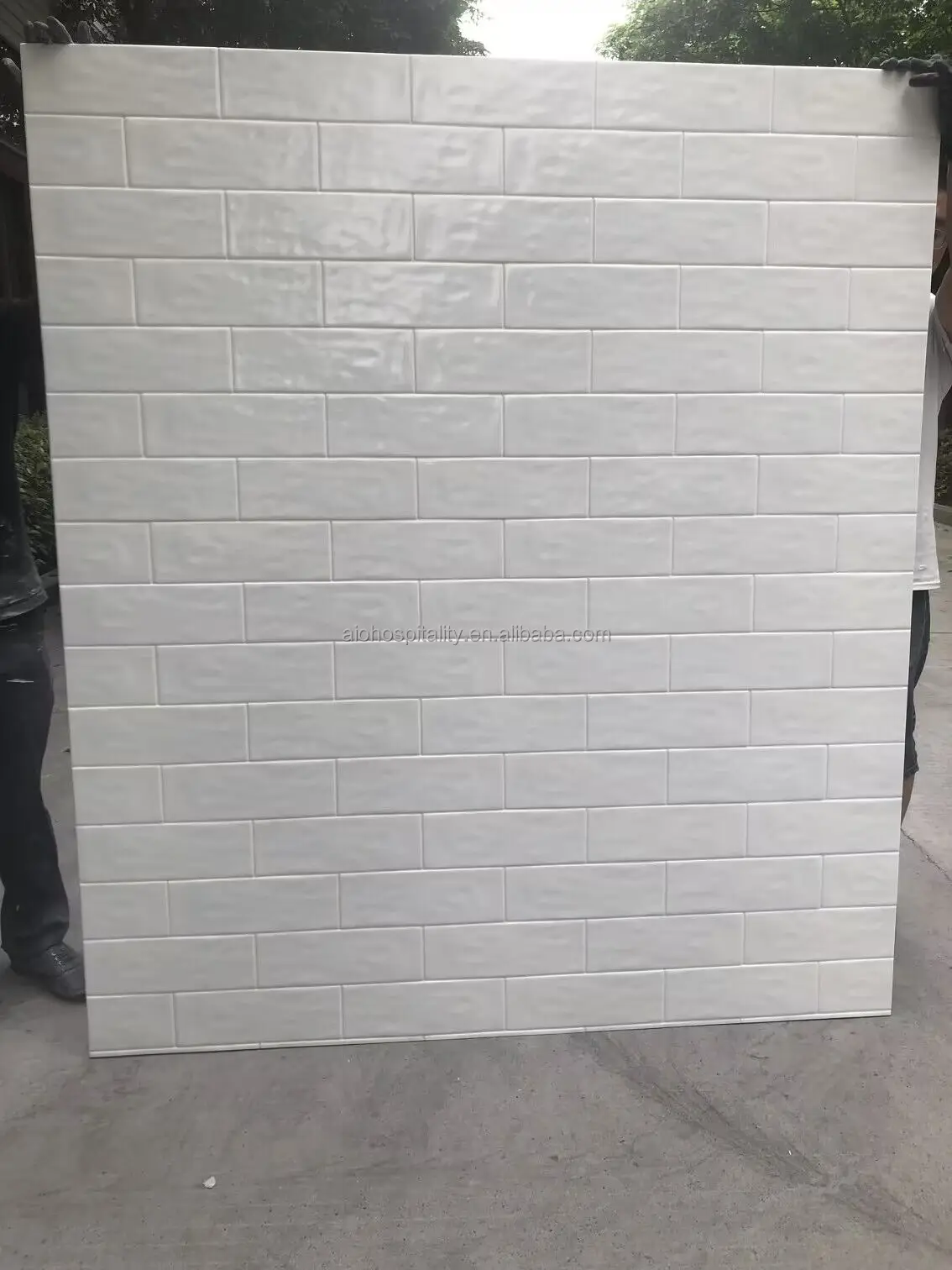 4''x12'' Tile Pattern Cultured Marble Shower Surround