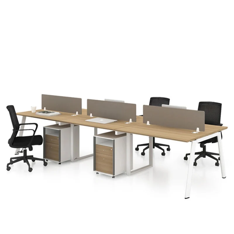 Ergonomic computer table office workstation partitions 6 people ...