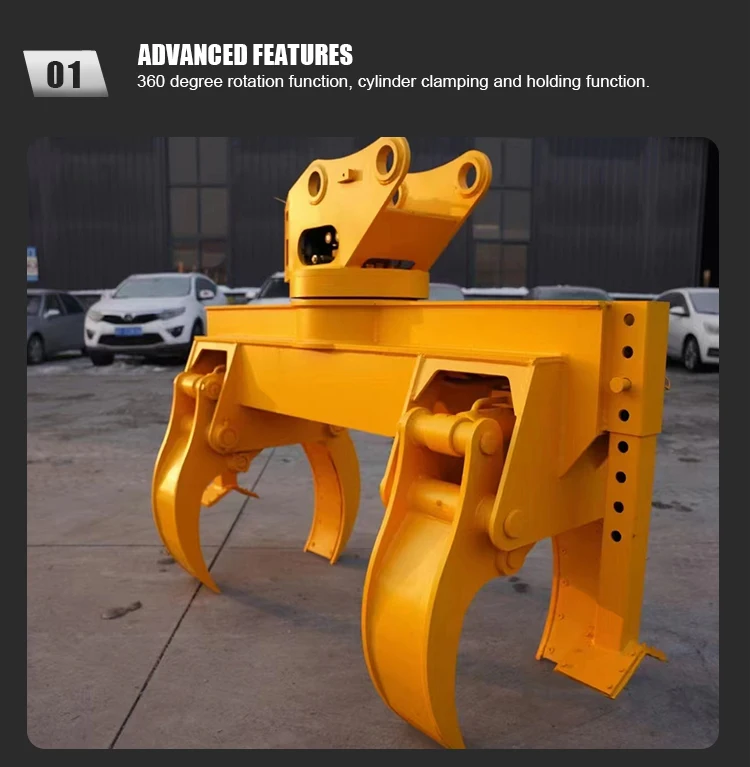 Excavator Pole Grab Extendable Pole Clamp Grab Setter Grapple With ...