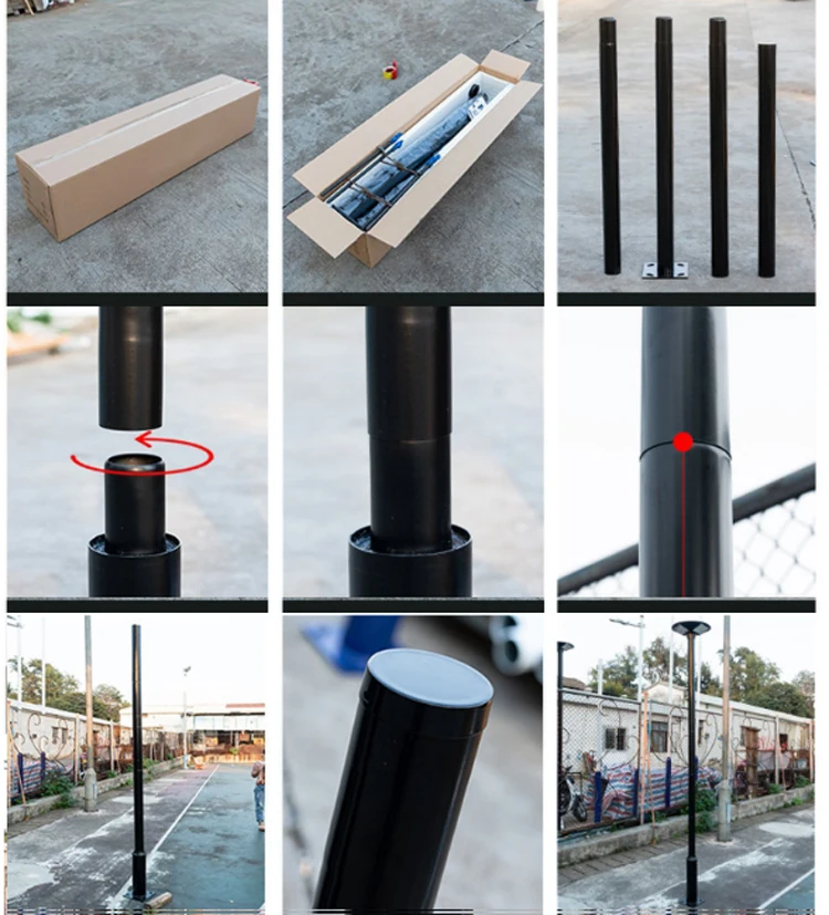 Street Light Pole Garden Lighting Pole Steel Galvanized Solar Street ...