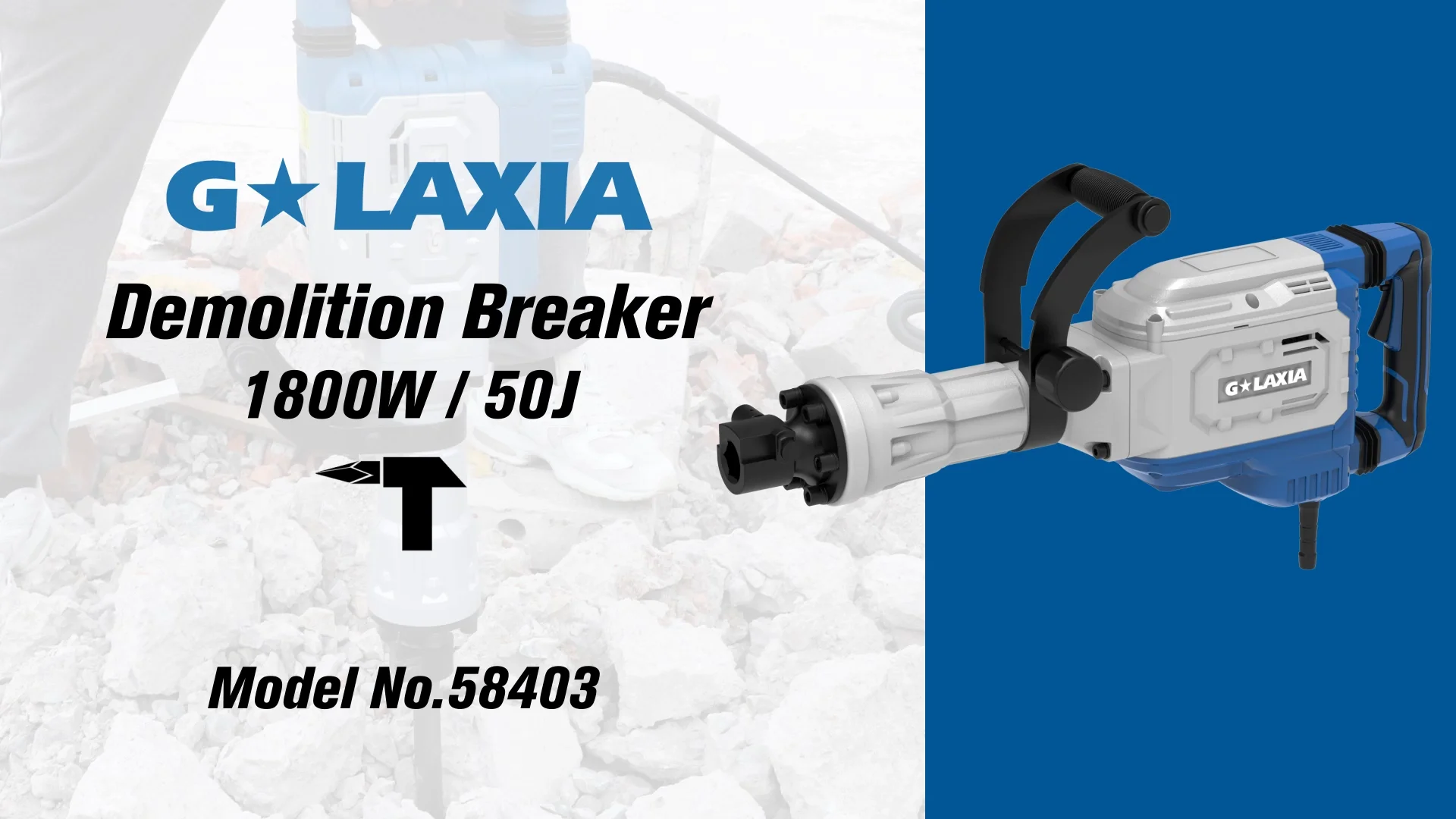 Galaxia Heavy Duty Jack Hammer 1800w Power Demolition Breaker 30mm Hex ...