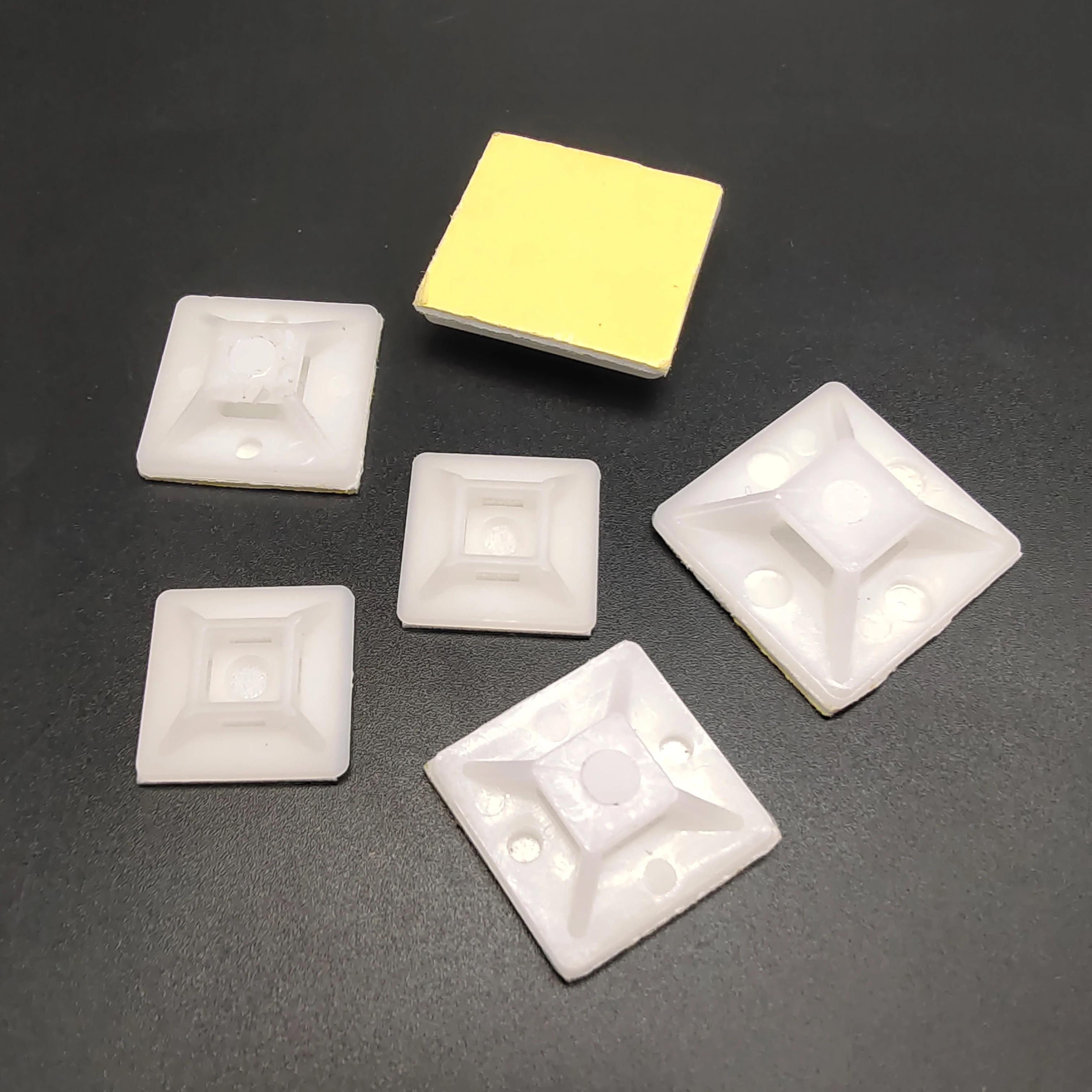 25*25mm Nylon Cable Tie Holder - 3M Self-Adhesive Mounts