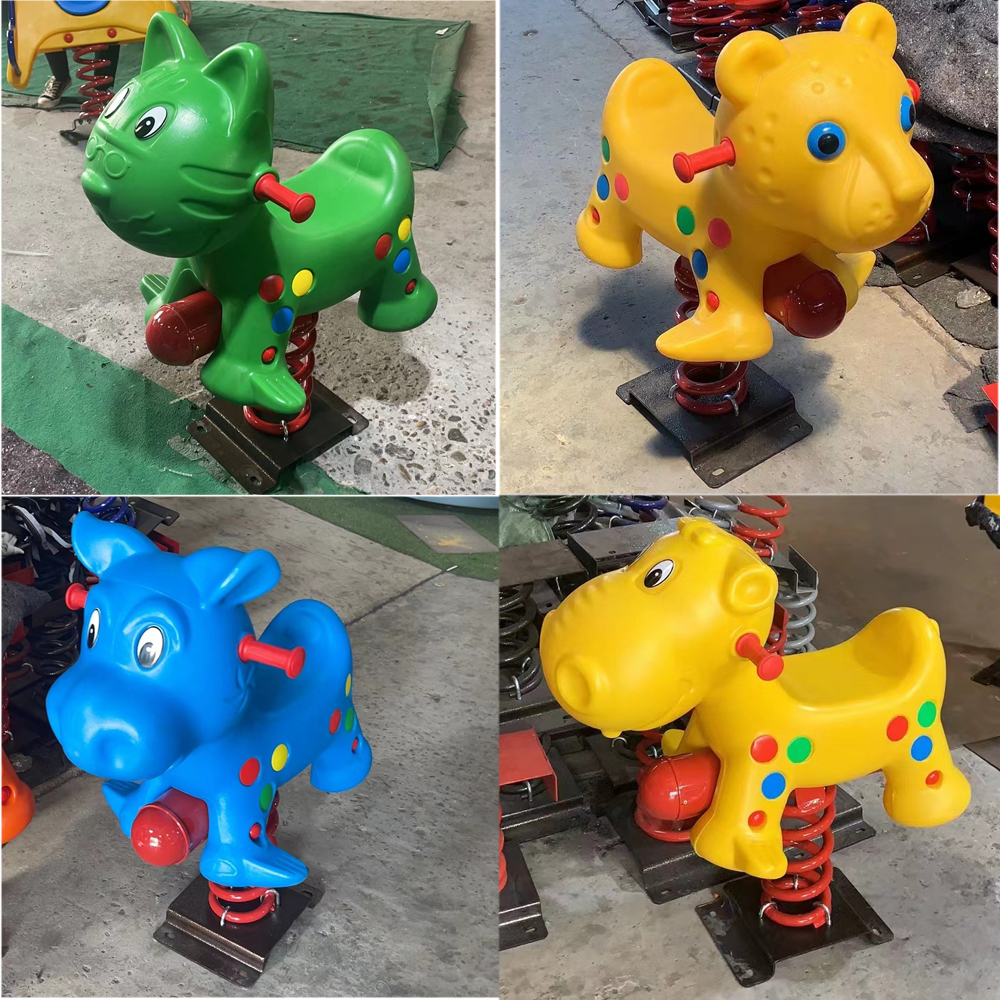Cute Animal Rocking Horse Toys for Children Spring Riding Plastic Rider ...