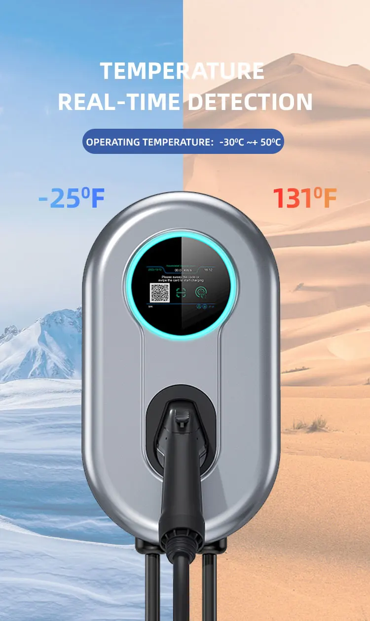 Ev Charging Screen 32a 16a Rfid Eu Type 2 Cable 5m 400vac Car Ev ...