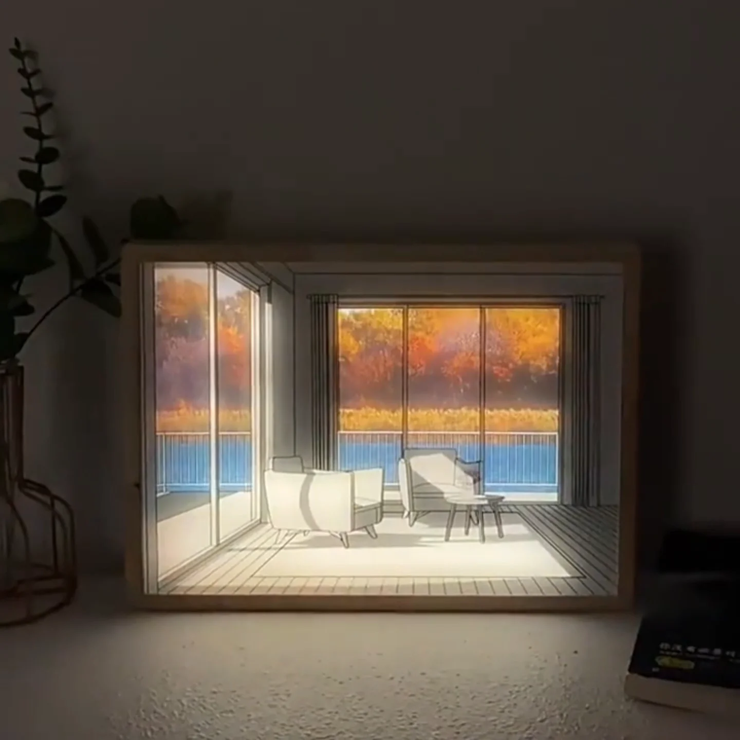 Modern Art Luminous Decorative Painting Table Lamp Desktop Ornaments ...