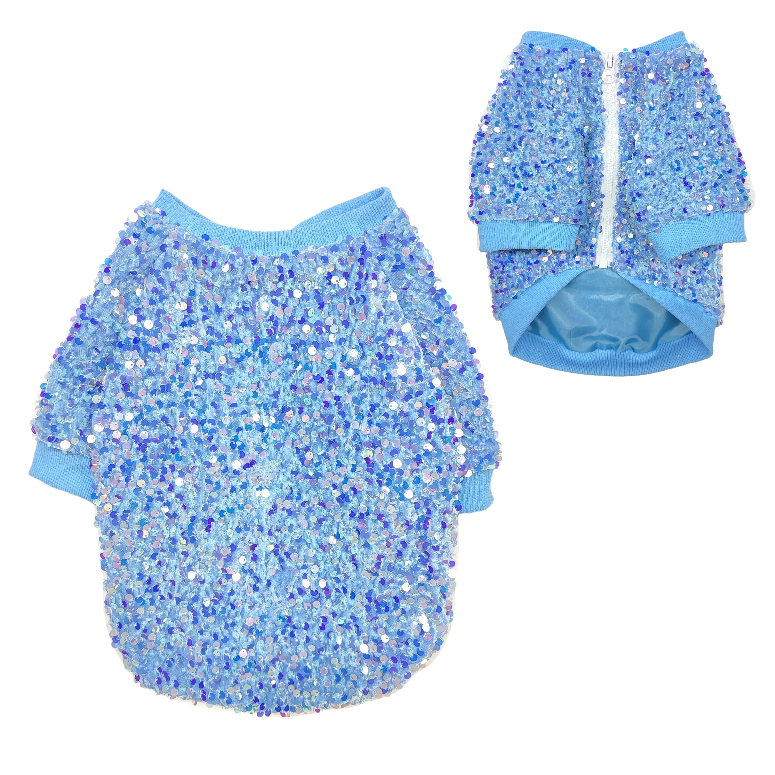 Bokhouse Personalized Shiny Sequin Light Up Pet Jacket Pug Dog Clothes ...