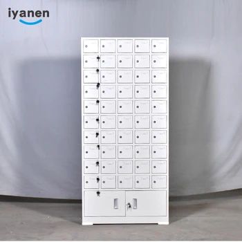 Gym Supermarket Umum Logam 50 Kompartemen Smartphone Locker Ponsel ...