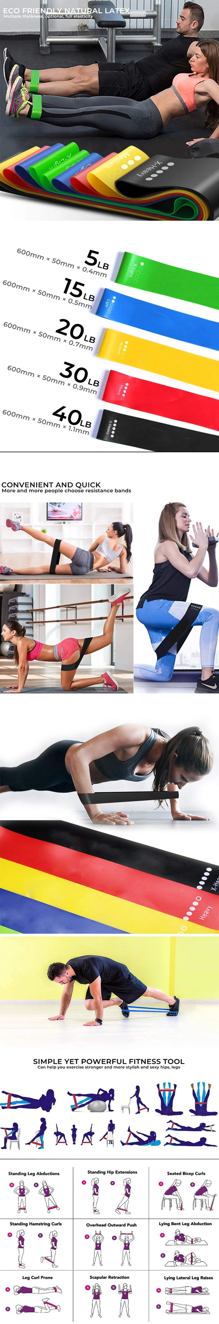 Bodyweight Resistance Natural Latex Rubber Loop Power Workout Exercise ...