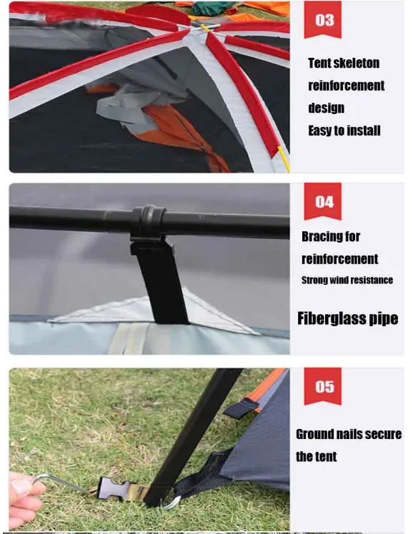 5-8 Person Family Camping Tent 4 Season 2 Rooms 1 Living Room ...