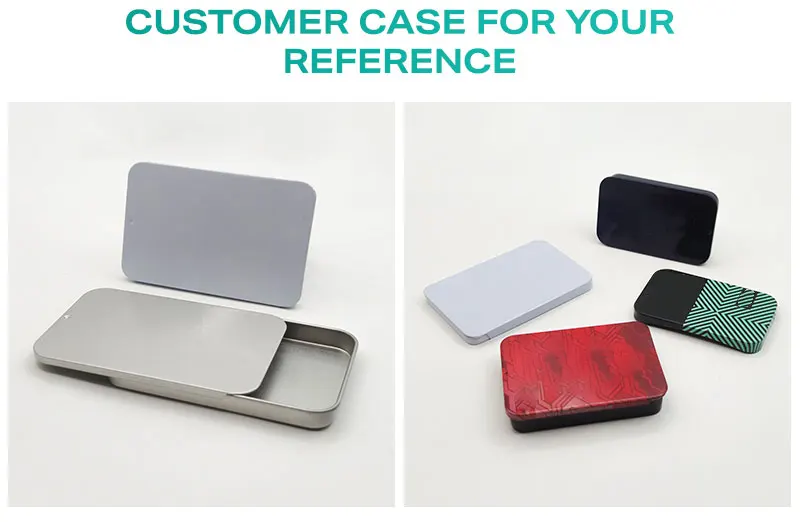 Luxury White Square Sliding Tin Metal Container for Cosmetics & Food