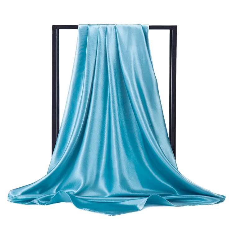 Periwinkle Blue Square Satin Scarf Custom Label Print| Alibaba.com