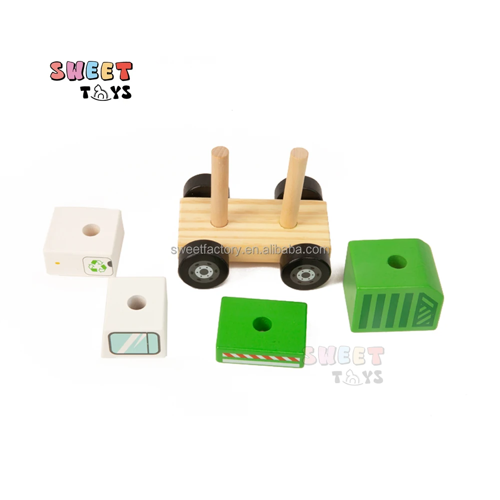 Wooden Mini Block Car Toys Vehicle Game Wood Car Kindergarten Toy Sets ...