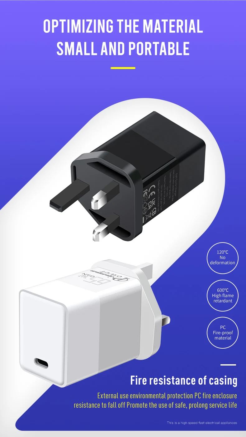 British Uk Wall Plug Type C Usb Gan Fast Charger Adaptor For Apple ...