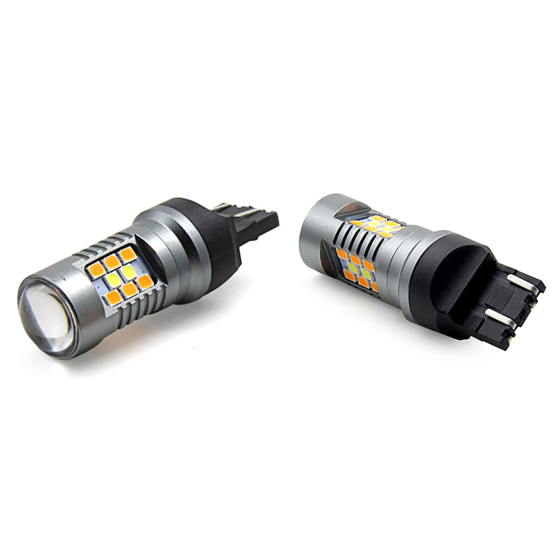 Dual Colors Amber/White S25 1157 3157 Led T20 T20 Led 7443 Led Car Bulb ...