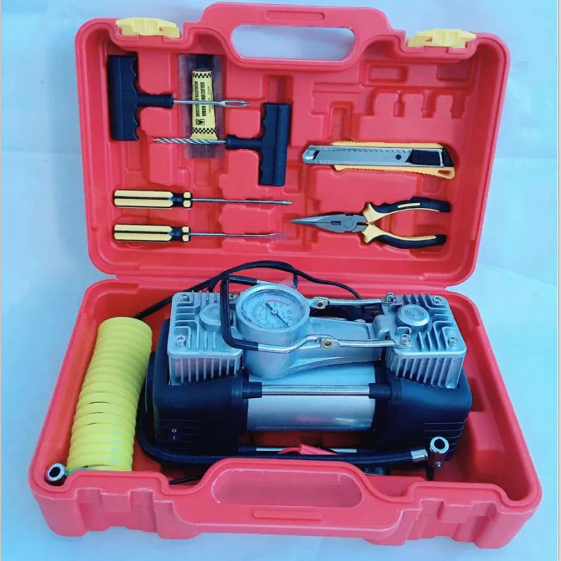 Dc 12v Tire Inflator Heavy Duty Double Cylinders Portable Car Air ...