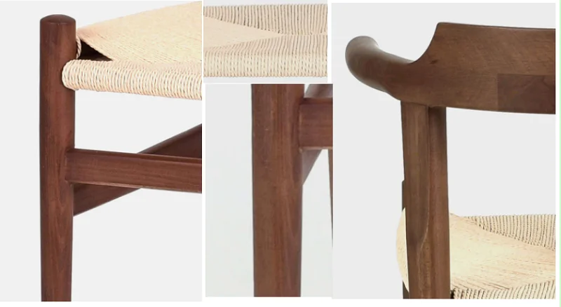 Antique Classic Style Solid Wood Diningroom Chairs Paper Rope Chair ...