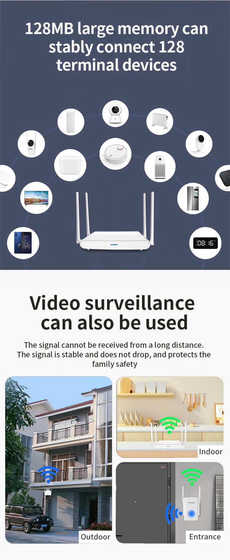 Gigabit 5G High Speed Dual Band WIFI6 Mesh Router 1800Mbps Wireless Router Mesh for Enterprise ...