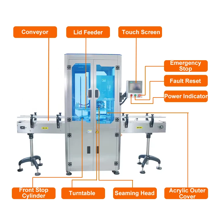 Fully Automatic Can Seaming Machine Pet Tuna Can Sealer Soda Pop ...